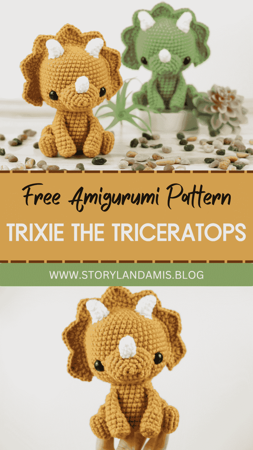 Free Triceratops Amigurumi Pattern - Dinosaur Crochet Tutorial ...