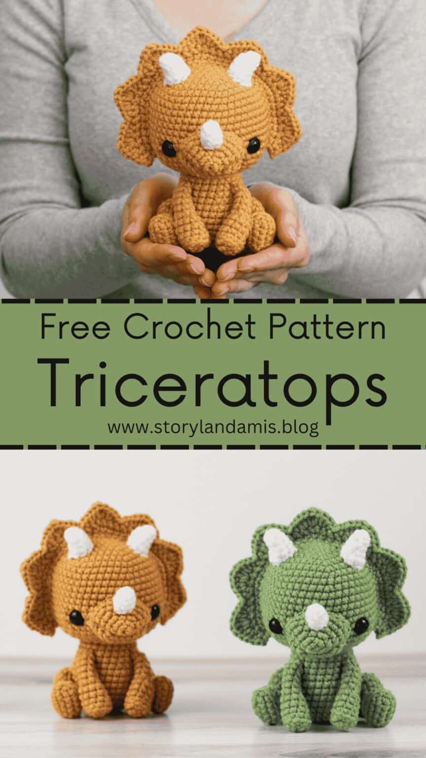 Free Triceratops Amigurumi Pattern - Crochet Tutorial - Storyland Amis